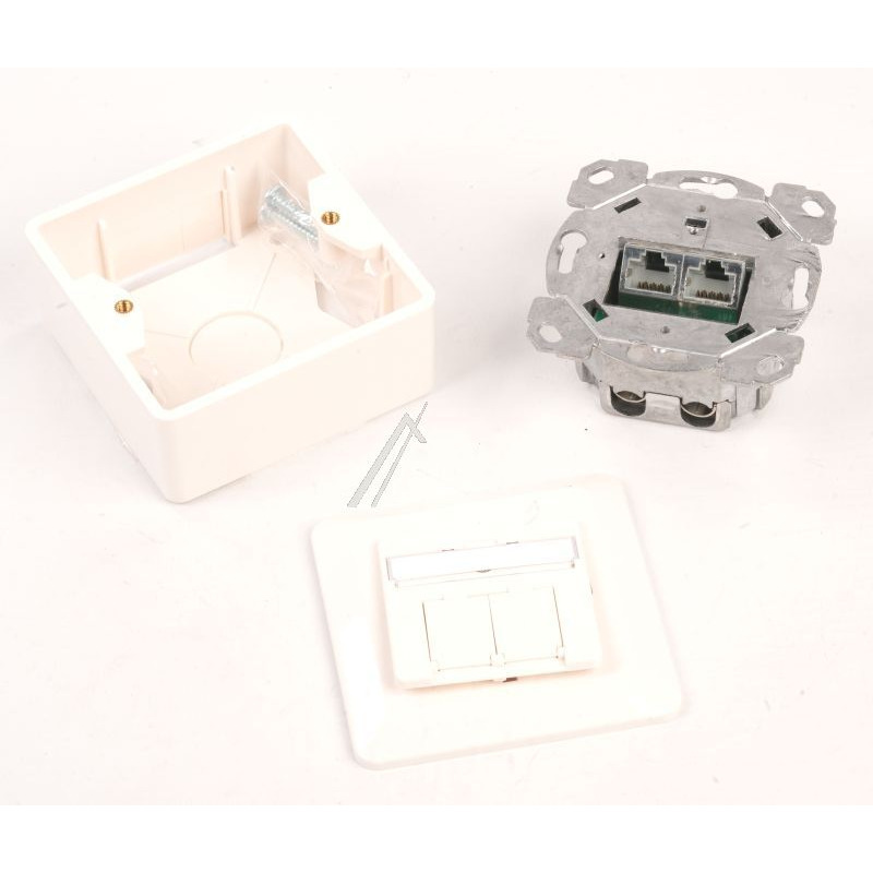 Et-25133AV5-r datendose cat.6A 500MHZ oben/unten, aufputz, 2XRJ45 ...